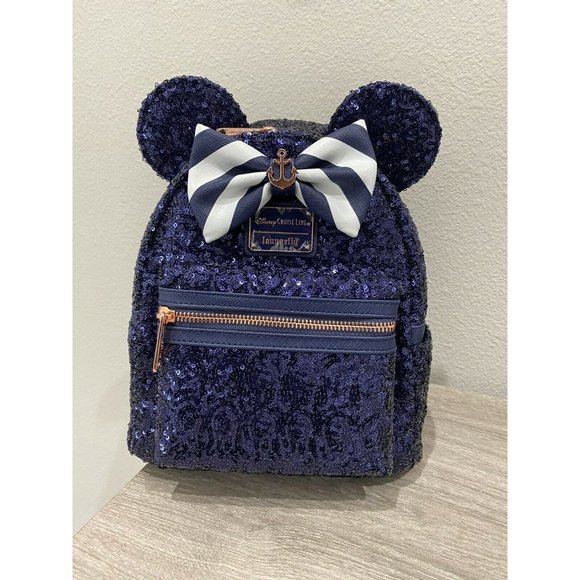 Loungefly | Bags | Loungefly Disney Cruise Line Blue Sequin Backpack ...